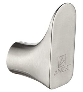 anzzi bathroom towel hook in brushed nickel wall mount robe hooks | ac-az049bn