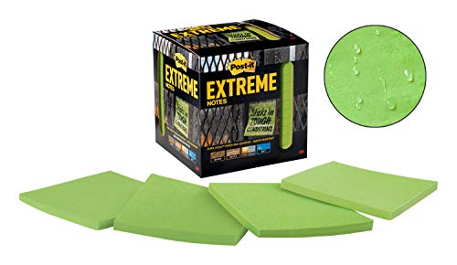 Post-it Extreme Notes, Works outdoors, Removes cleanly, 100X the holding power, Green, 3 in x 3 in, 12 Pads/Pack, 45 Sheets/Pad (EXTRM33-12TRYG)