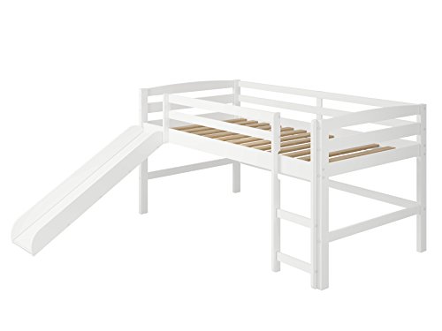 Woodcrest Mini Slide Loft Bed, Twin, White