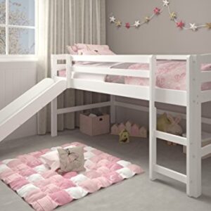 Woodcrest Mini Slide Loft Bed, Twin, White