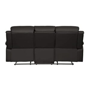 Homelegance Clarkdale Double Reclining Sofa with Drop Down Cup Holders, Br Brown