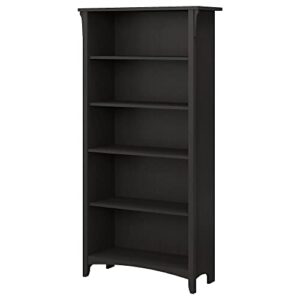 bush furniture salinas 5 shelf bookcase, tall bookshelf for living room and home office