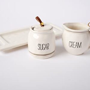 Mud Pie Bistro Cream and Sugar 5 Piece Set