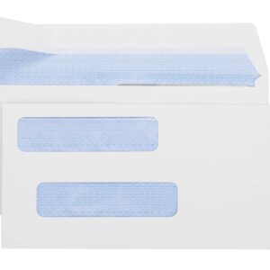 Office Deed 500#8 Double Window Check Envelopes SELF SEAL, Adhesive Tinted Security Envelopes for Quickbooks Checks, Business Checks - 3 5/8" x 8 11/16", (Not for Invoices)