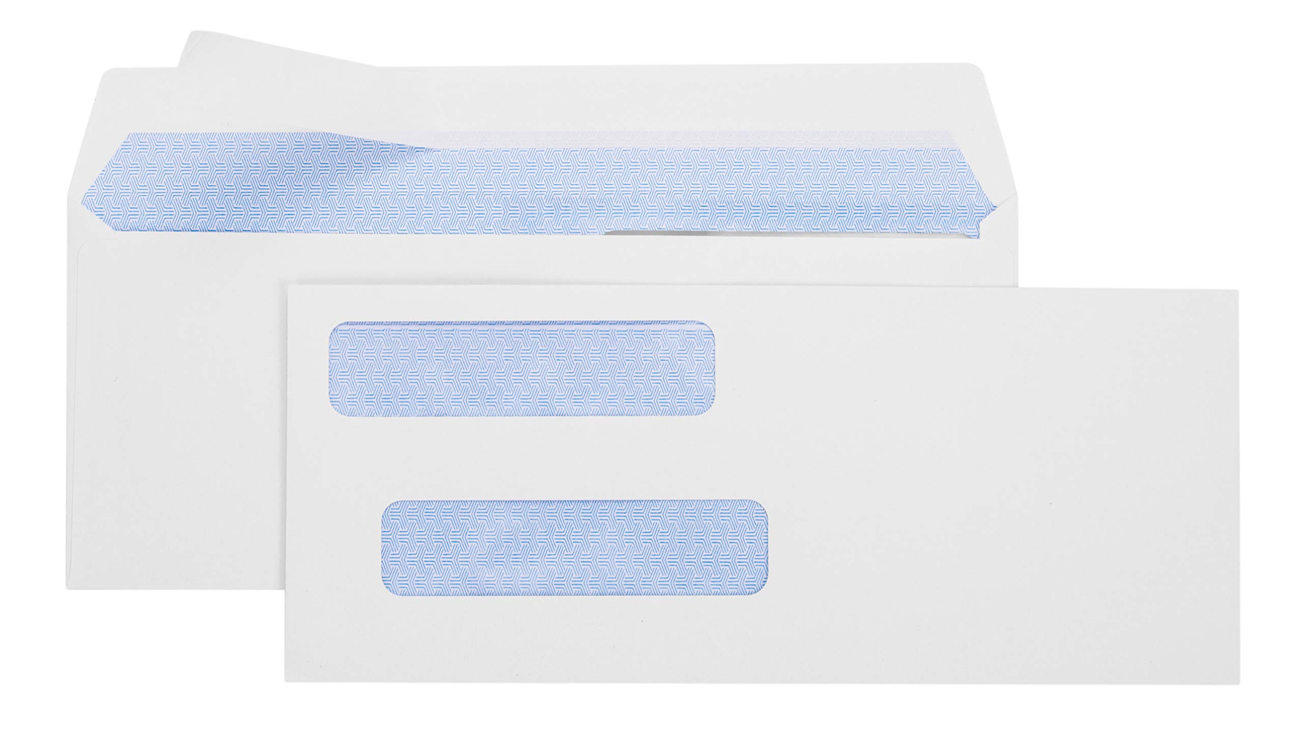 Office Deed 500#8 Double Window Check Envelopes SELF SEAL, Adhesive Tinted Security Envelopes for Quickbooks Checks, Business Checks - 3 5/8" x 8 11/16", (Not for Invoices)