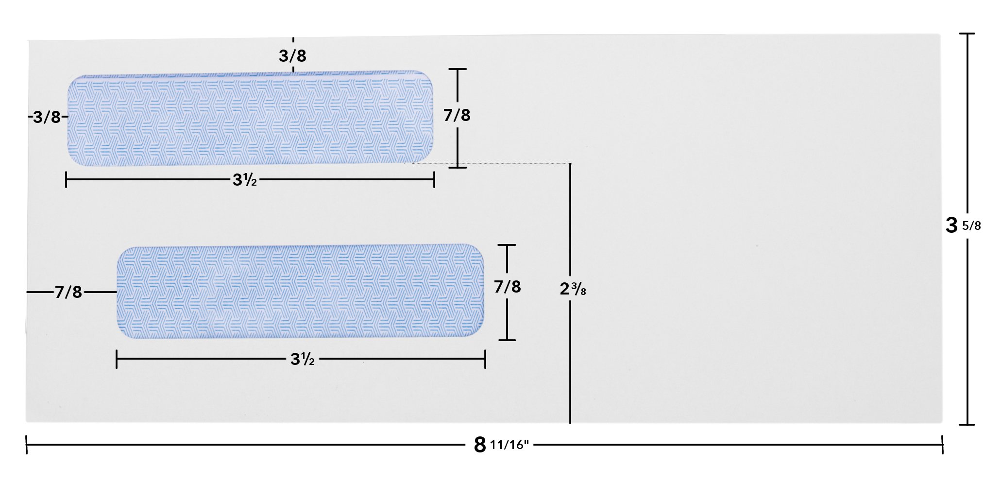 Office Deed 500#8 Double Window Check Envelopes SELF SEAL, Adhesive Tinted Security Envelopes for Quickbooks Checks, Business Checks - 3 5/8" x 8 11/16", (Not for Invoices)