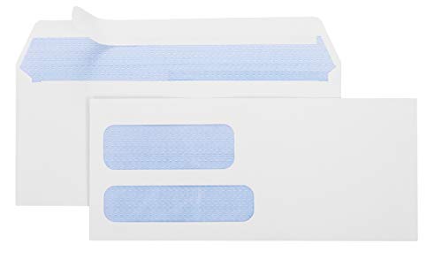 Office Deed 500 #9 Double Window SELF SEAL Security Envelopes-Designed for Quickbooks Invoices and Business Statements with peel and seal flap -3 7/8'' X 8 7/8''