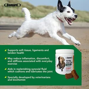 Ramard Total Joint Supplement for Dogs-MSM Glucosamine Chondroitin for Dogs & Hyaluronic Acid, Vitamins and Supplements for Small & Large Dog Breeds (45 Chews Jar, 1-Pack)