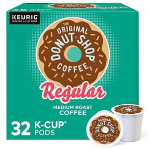 the original donut shop regular, single-serve keurig k-cup pods, medium roast coffee pods, 32 count