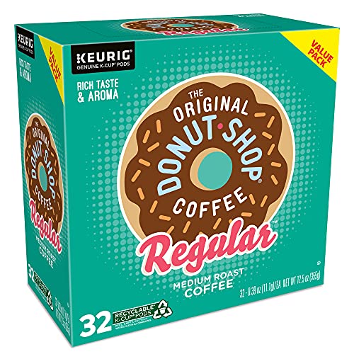 The Original Donut Shop Regular, Single-Serve Keurig K-Cup Pods, Medium Roast Coffee Pods, 32 Count