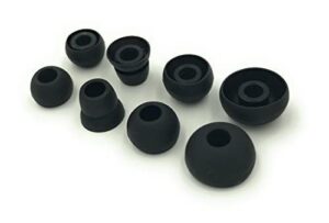 black replacement earbud tips for beats powerbeats3 wireless stereo headphones - small, medium, large, and double flange (black)