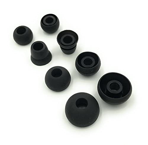 Black Replacement Earbud Tips for Beats Powerbeats3 Wireless Stereo Headphones - Small, Medium, Large, and Double Flange (Black)