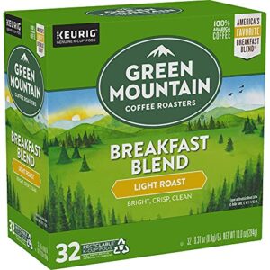 Green Mountain Coffee Roasters Breakfast Blend Keurig Single-Serve K-Cup Pods, Light Roast Coffee, 32 Count