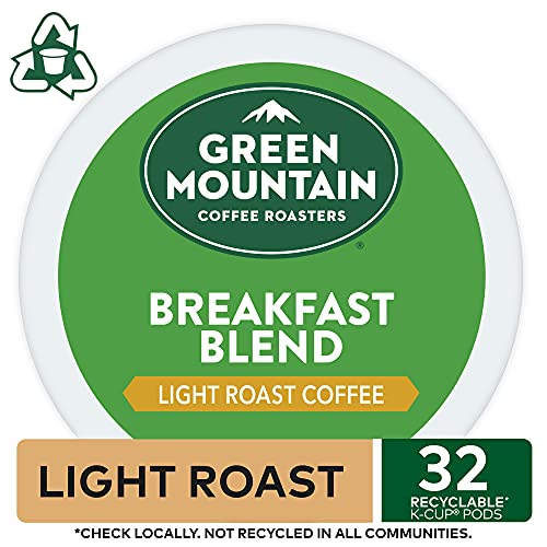 Green Mountain Coffee Roasters Breakfast Blend Keurig Single-Serve K-Cup Pods, Light Roast Coffee, 32 Count