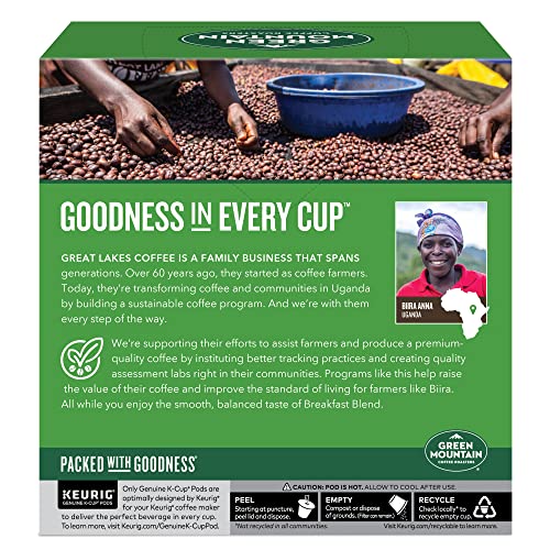 Green Mountain Coffee Roasters Breakfast Blend Keurig Single-Serve K-Cup Pods, Light Roast Coffee, 32 Count