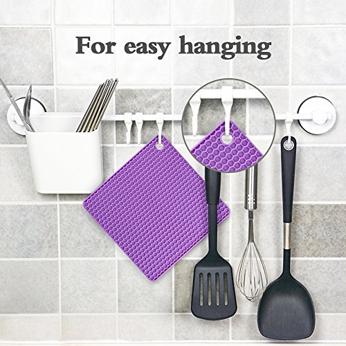 CAKETIME Silicone Trivet Mats - Hot Pads Spoon Rest, Multipurpose Trivet for Hot Dishers Heat Resistant Food Grade Silicone Set of 4