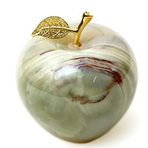 RADICALn Decoration Piece Handmade Marble Home Decor Green Onyx Apple Paperweight – Best for Office Table Decoration & Study Room Decor Paperweight