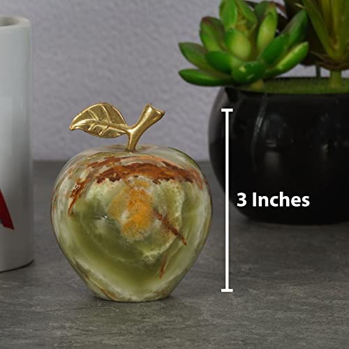 RADICALn Decoration Piece Handmade Marble Home Decor Green Onyx Apple Paperweight – Best for Office Table Decoration & Study Room Decor Paperweight