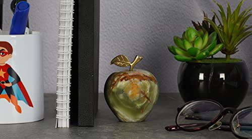 RADICALn Decoration Piece Handmade Marble Home Decor Green Onyx Apple Paperweight – Best for Office Table Decoration & Study Room Decor Paperweight