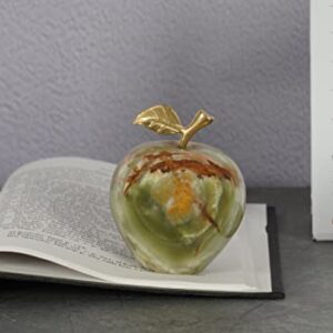 RADICALn Decoration Piece Handmade Marble Home Decor Green Onyx Apple Paperweight – Best for Office Table Decoration & Study Room Decor Paperweight