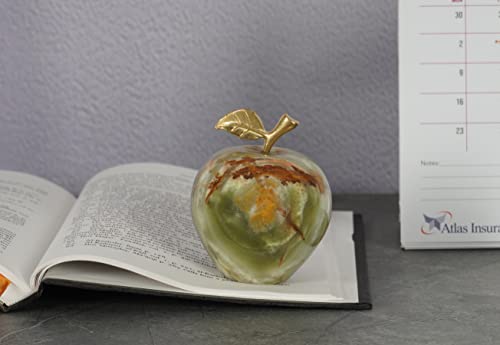 RADICALn Decoration Piece Handmade Marble Home Decor Green Onyx Apple Paperweight – Best for Office Table Decoration & Study Room Decor Paperweight