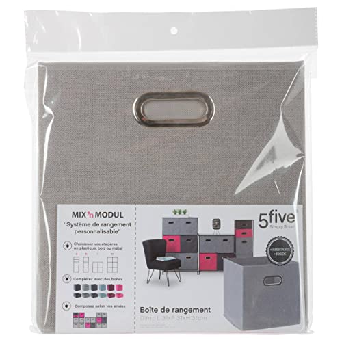 5 five simply smart FIVE-138885C Storage Box 31 x 31 cm, u, Light Grey China