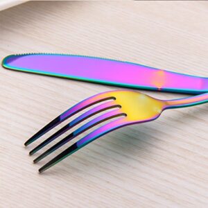 Berglander Flatware Set 20 Piece, Stainless Steel With Titanium Colorful Plated, Multicolor Flatware Set, Silverware, Rainbow Color Cutlery Set Service For 4