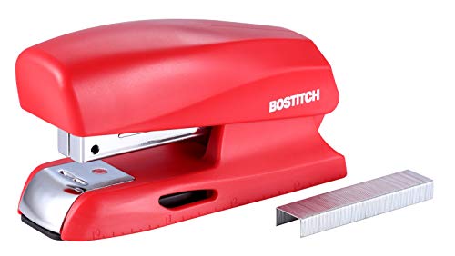 Bostitch Office 20 Sheet Mini Stapler with 210 Staples, Fits into the Palm of Your Hand, Red