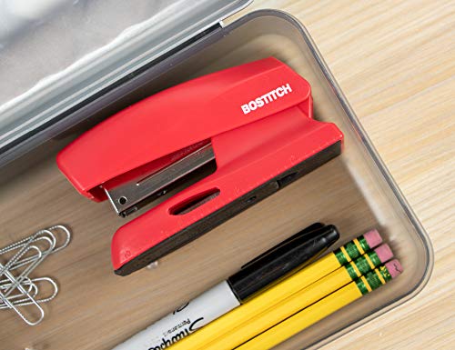 Bostitch Office 20 Sheet Mini Stapler with 210 Staples, Fits into the Palm of Your Hand, Red