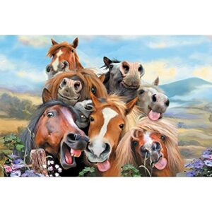 tree-free greetings econotes 12 count horses selfie all occasion notecard set with envelopes, 4 x 6 inches (fs56896)