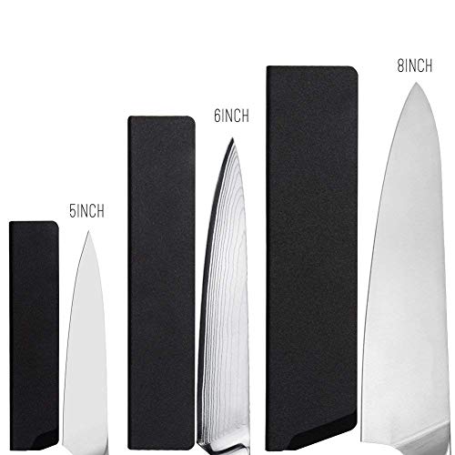 MLGB 3 - Piece Universal Knife Edge Guards Set - 8 Inch 6Inch 5Inches ,Knife Sleeve for Chefs Knife, Cleaver - Plastic & Felt