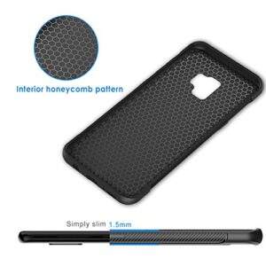 JETech Slim Fit Case for Samsung Galaxy S9 (NOT for Plus +), Thin Phone Cover with Shock-Absorption and Carbon Fiber Design (Black)