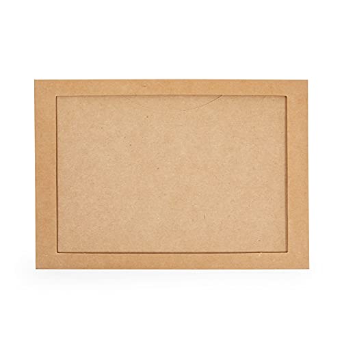 48 Pack Kraft Paper Photo Insert Cards with Envelopes, 4x6 Paper Frames, Photo Card Holder Inserts, Greeting Cards for Photos, Memories, Blank Inside (4 x 6 In) Brown