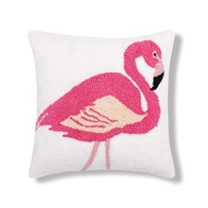 C&F Home Pink Flamingo Hooked Pillow Coastal Tropical Beach Decor Decoration Accent Throw 18" x 18" Pink