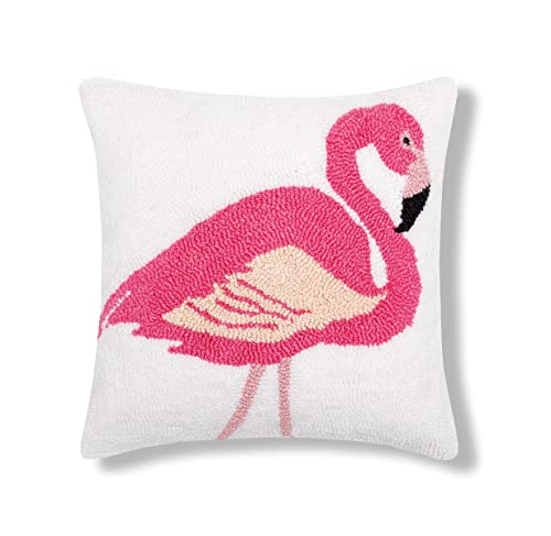 C&F Home Pink Flamingo Hooked Pillow Coastal Tropical Beach Decor Decoration Accent Throw 18" x 18" Pink