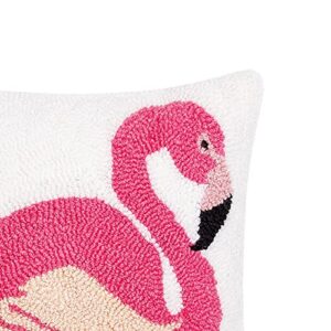 C&F Home Pink Flamingo Hooked Pillow Coastal Tropical Beach Decor Decoration Accent Throw 18" x 18" Pink