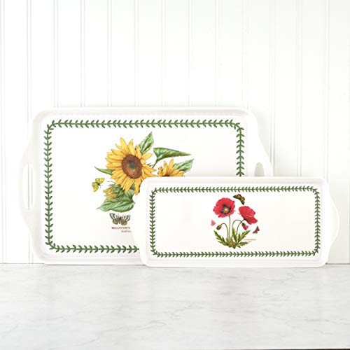 Pimpernel Botanic Garden Collection Large Handled Tray | Serving Tray for Lunch, Coffee, or Breakfast | Made of Melamine | Measures 18.9" x 11.6" | Dishwasher Safe