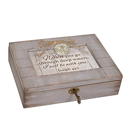 Cottage Garden I Will Be with You Grey Distressed Locket Music Box Plays How Great Thou Art