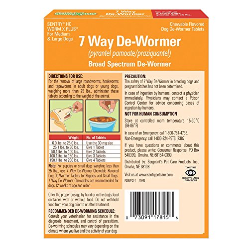 Wormx Plus DeWormer, Large Dog, 6-Ct.