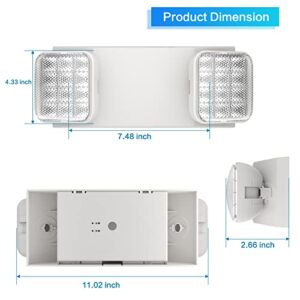 SPECTSUN 4 Packs Emergency Light White, Commercial Emergency Light with Battery Backup, Emergency Sign with Light/Led Emergency Light/Emergency Light Fixture/Emergency Light Home -(Square Head)