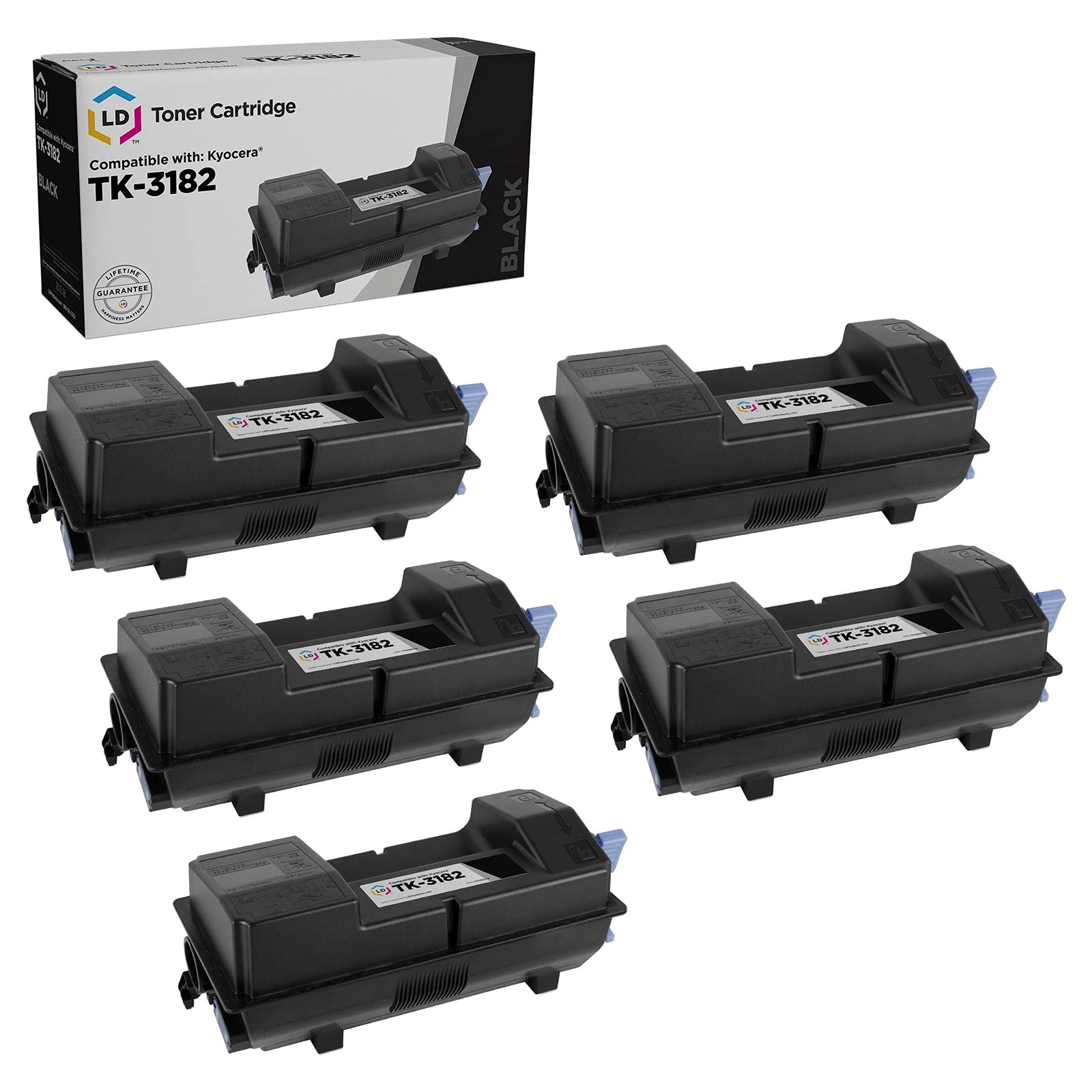 LD Products Compatible Toner Cartridge Replacement for Kyocera TK-3182 1T02T70US0 (Black, 5-Pack)