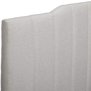 Zinus Satish Upholstered Channel Stitched Headboard in Light Grey, Full