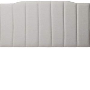 Zinus Satish Upholstered Channel Stitched Headboard in Light Grey, Full