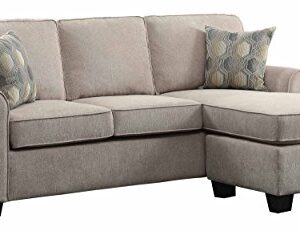 Homelegance Clumber 82" Reversible Sectional with Accent Pillows, Beige