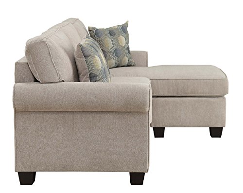 Homelegance Clumber 82" Reversible Sectional with Accent Pillows, Beige