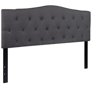 flash furniture cambridge tufted upholstered queen size headboard in dark gray fabric