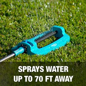 Aqua Joe SJI-OMS16 Indestructible Metal Base Oscillating Sprinkler with Adjustable Spray, 3600-Square Foot Coverage