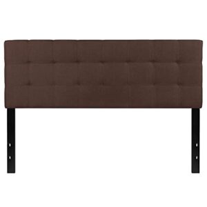 Flash Furniture Bedford Tufted Upholstered Queen Size Headboard in Dark Brown Fabric