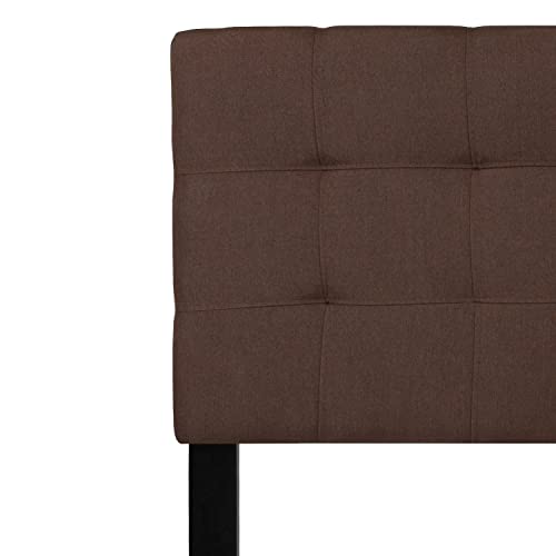 Flash Furniture Bedford Tufted Upholstered Queen Size Headboard in Dark Brown Fabric