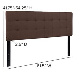 Flash Furniture Bedford Tufted Upholstered Queen Size Headboard in Dark Brown Fabric